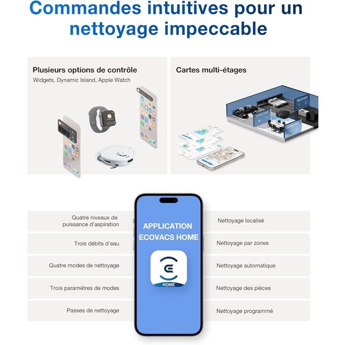 ECOVACS T30C Omni GEN2 - Aspirateur Robot Laveur avec Station - 25000Pa ...