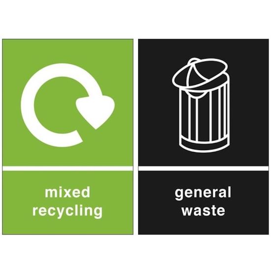 Poubelle Stickers international - Lot de 2 stickers - general waste ...