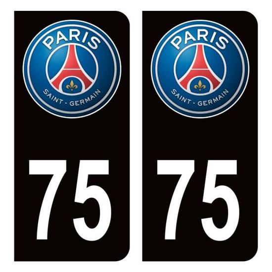 Autocollants Stickers plaque immatriculation voiture auto 75 Club PSG ...