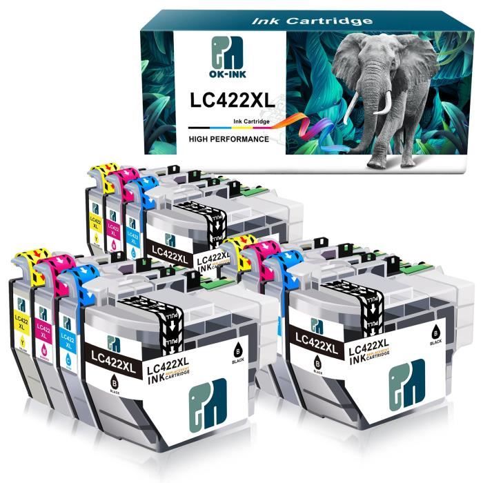 Cartouche OK-INK pour BROTHER LC422 LC422XL Compatible avec MFC J5340DW ...