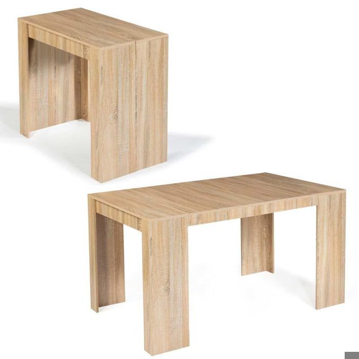 Table Console Extensible - Bois - 140 cm - 6 Personnes - Design ...