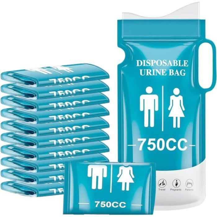 12 Pièces Sac à Urine Jetable 750ml Sacs Urinoirs d'urgence Sac Urinoir ...