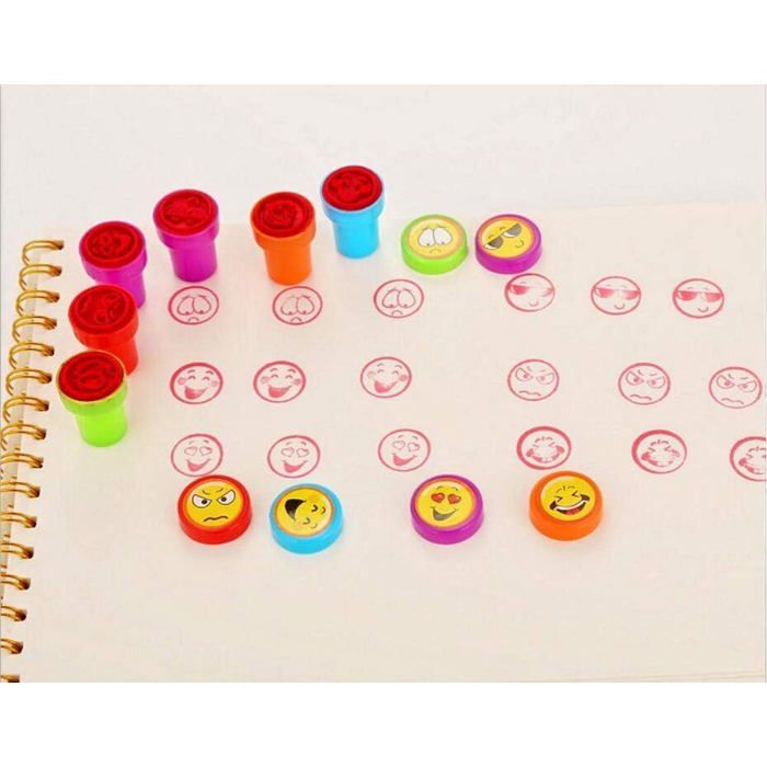 36 x Emoticon Emoji Tampons Encreurs pour Enfants Timbres Tampon Auto ...