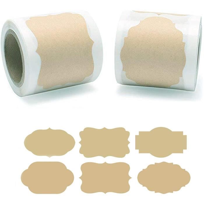Autocollant en papier kraft, autocollant d'étiquette de forme ...