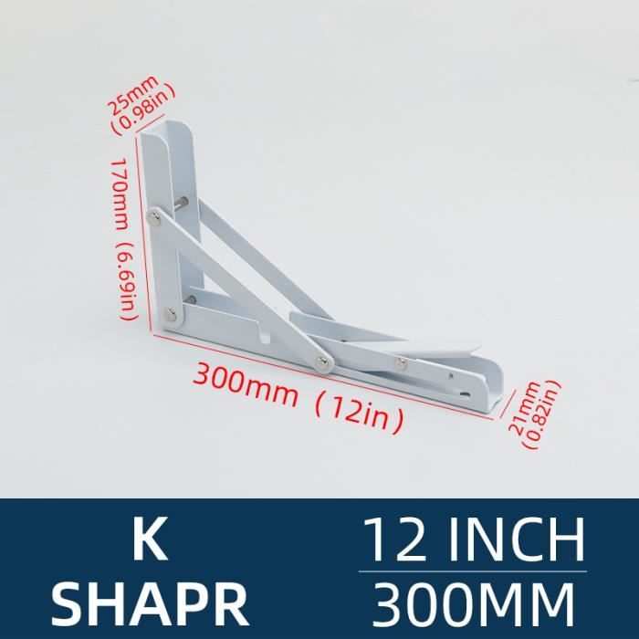 Supports d'étagère pliants en acier inoxydable,2 pièces,robuste,pour le ...