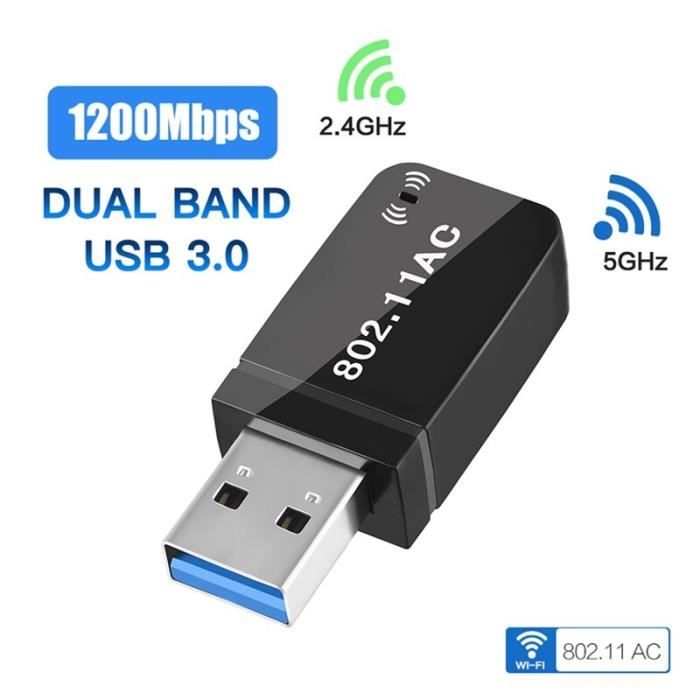Récepteur-décodeur,Adaptateur Wifi double bande USB 1200 3.0 Mbps ...
