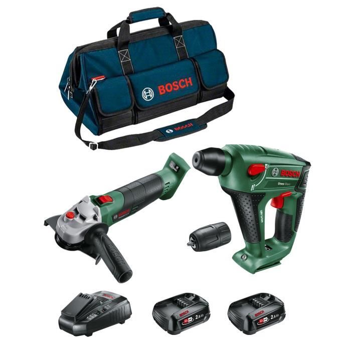 BOSCH HG Kit BHGK201 (UneoMaxx + AdvancedGrind + 2 x 2,5 Ah + AL1830CV ...