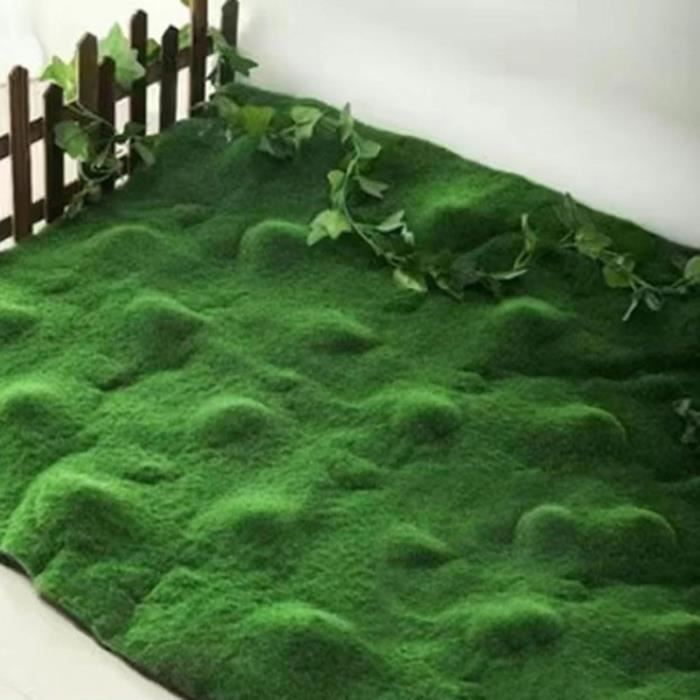 Gazon Artificiel Faux Mousse Tapis D'Herbe De Décor Mur Vegetal Flocage Fausses Mousse ...