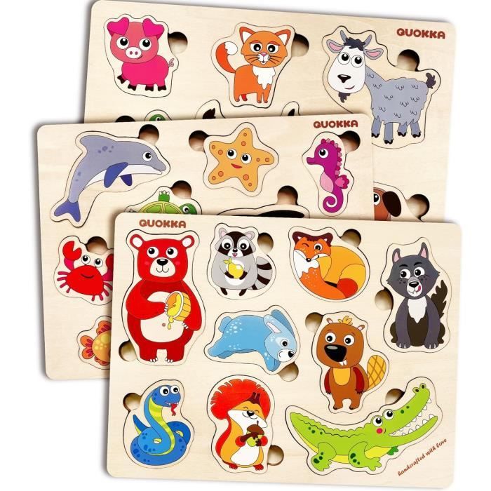 Jouet Puzzle Enfant 1 2 3 4 Ans By - 3 Jeux Montessori En Bois Avec ...