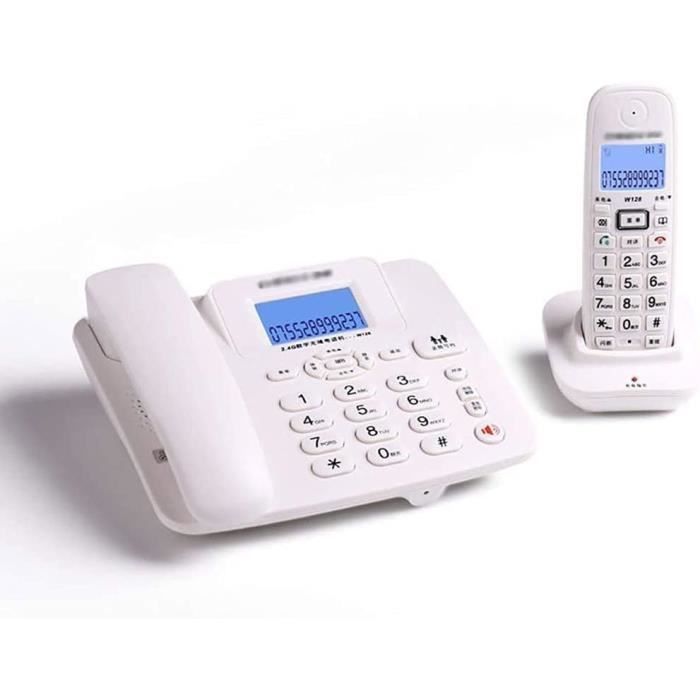 Téléphone numérique sans Fil avec écran LCD Téléphone Fixe à Bouton ...