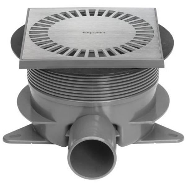 Easy drain Aqua brilliant siphon de sol abs 15x15cm sortie latérale et ...