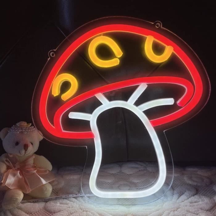 Mushroom Red Cute Led Neon Sign With 3D Art Usb Power Light Sign For ...