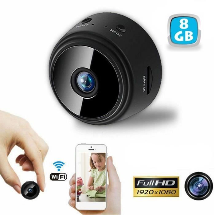 Mini Caméra Espion IP +8Go WiFi 1080P Vision Nocturne avec Alarme ...