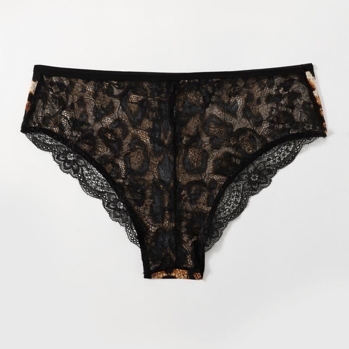 Femmes léopard dentelle Lingerie G-String slips sous-vêtements culottes ...