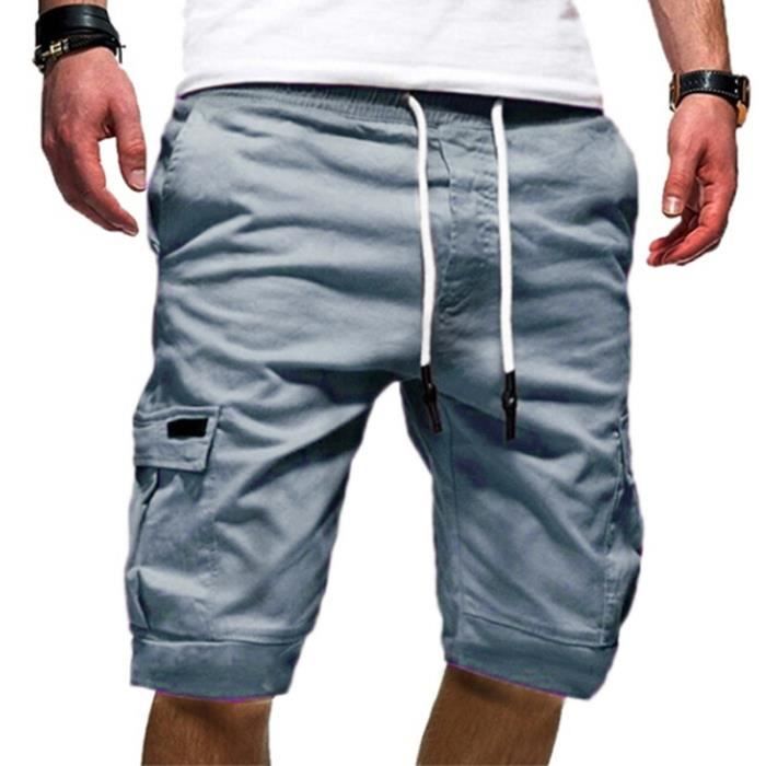 Short,Shorts cargo décontracté avec pochettes à rabat pour homme ...