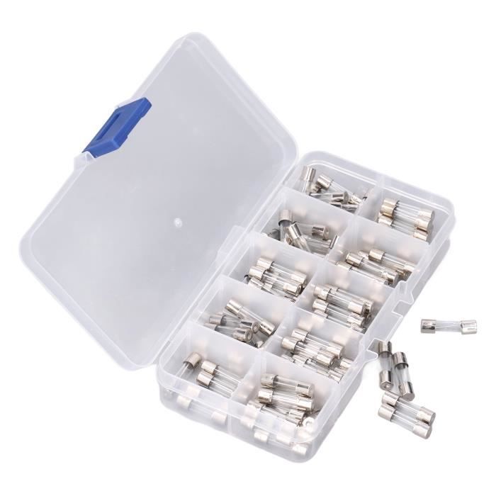 Omabeta Fusible en verre Lot de 100 tubes fusibles en verre 0 ~ 250 V 0,2 A ~ 20 A 5 x 20 mm ...
