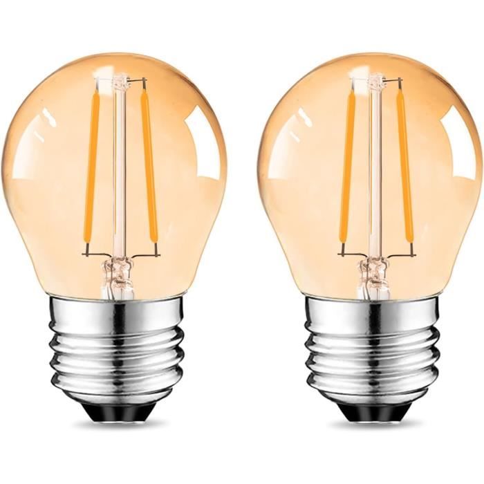 Ampoules Led E27, Ampoule E27 Blanc Chaud Avec 2W Mini Globe Remplacement Pour Ampoules À ...