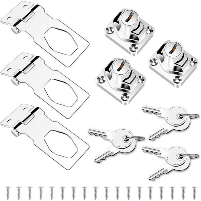 Moraillon de Verrouillage Lot de 3 Cadenas Moraillon en Alliage de Zinc ...