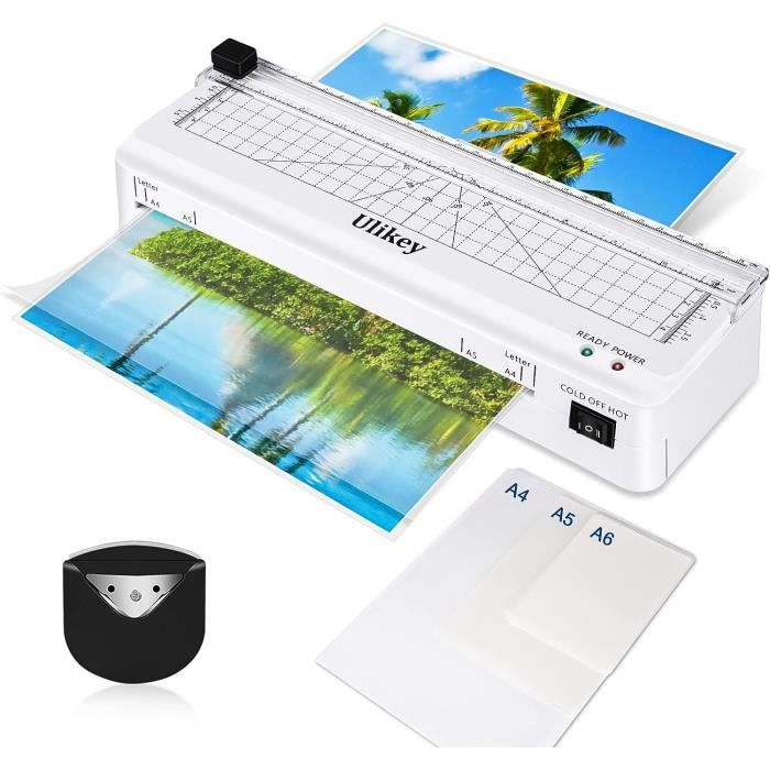 Ulikey Plastifieuse A4, 4 en 1 Photo Machine à Plastifier Chaud et ...