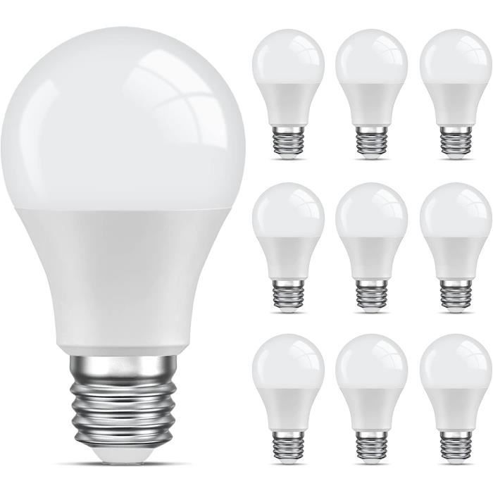 LEDYA Ampoule LED E27 Blanc-Froid,9W Equivalent 60W,6000K,806LM,Ampoule ...