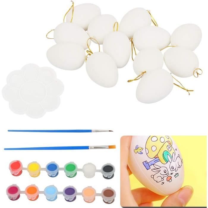 Oeuf Plastique Pâques, 12 Œuf De Pâques,Oeuf De Paques A Decorer, Oeufs En Plastique Suspendus ...