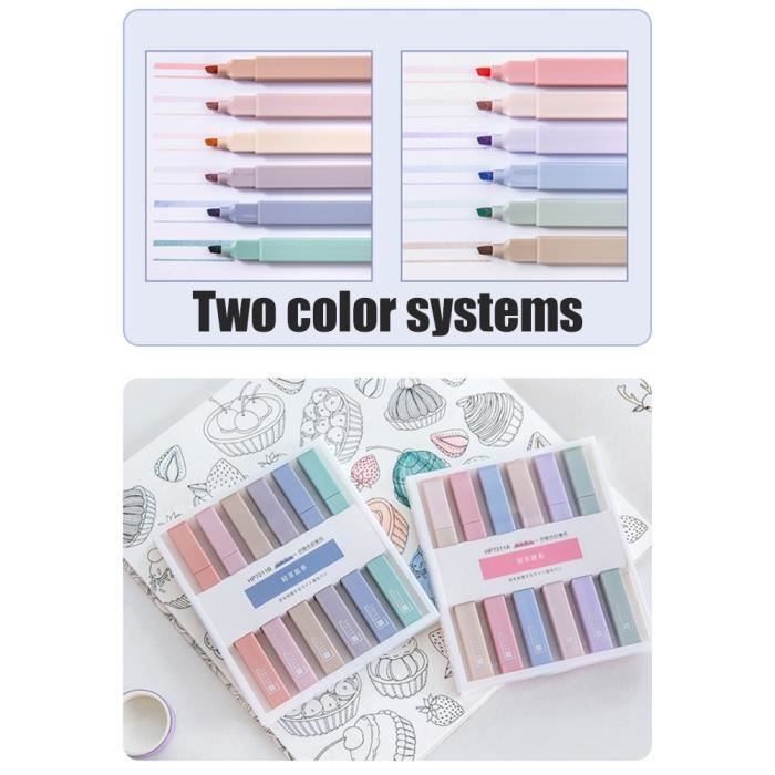 YOSOO Stylo surligneur Stylos surligneurs Pastel 6 couleurs, 6 pièces ...