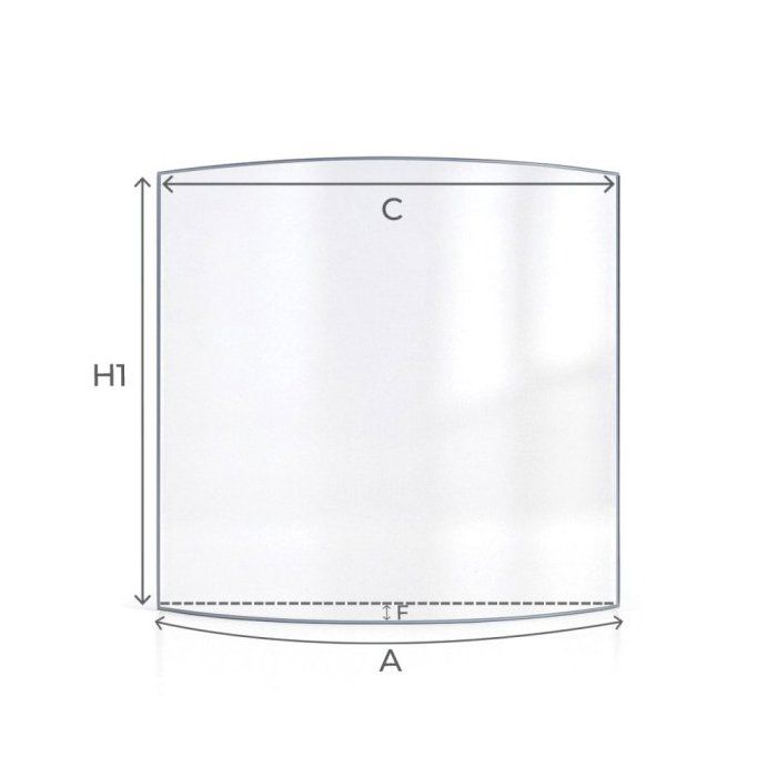 Vitre Olsberg GOLAYA (sans sérigraphie) - Verre Courbe pour poêle à ...