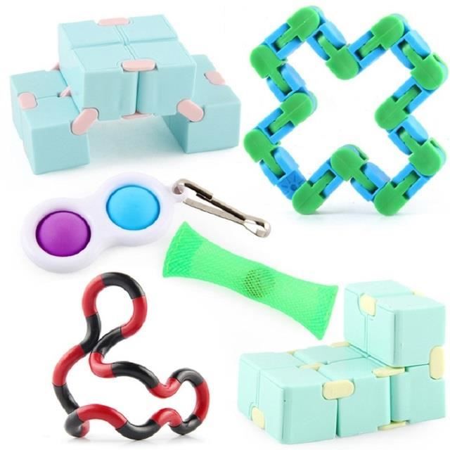 Jouets de décompression,PL-321--Push Bubble Sensory Fidget Toy Box pour ...
