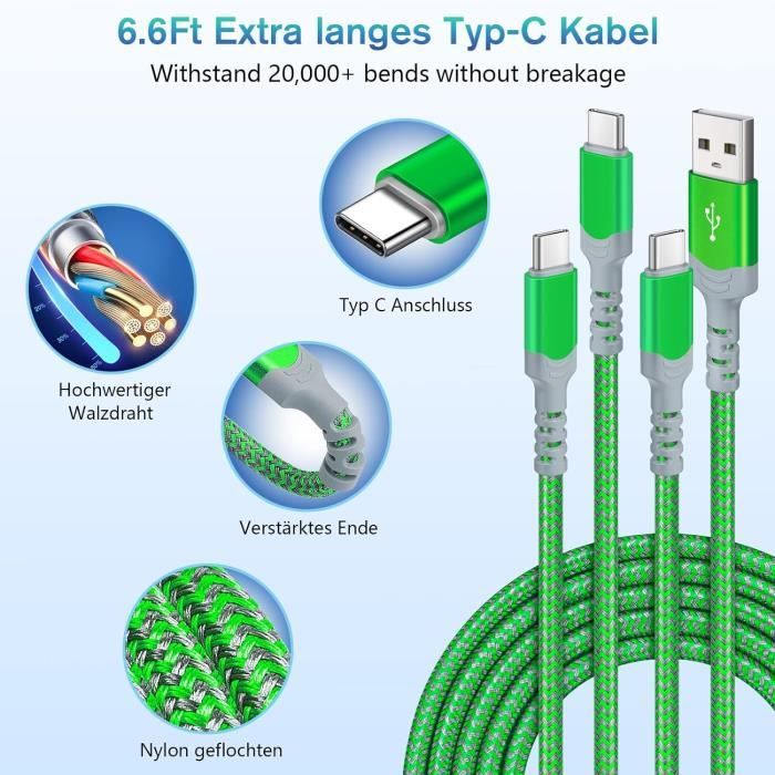 Chargeur Usb Multiple 35W, 4-Port Chargeur Telephone Avec 2 Pack Cable ...