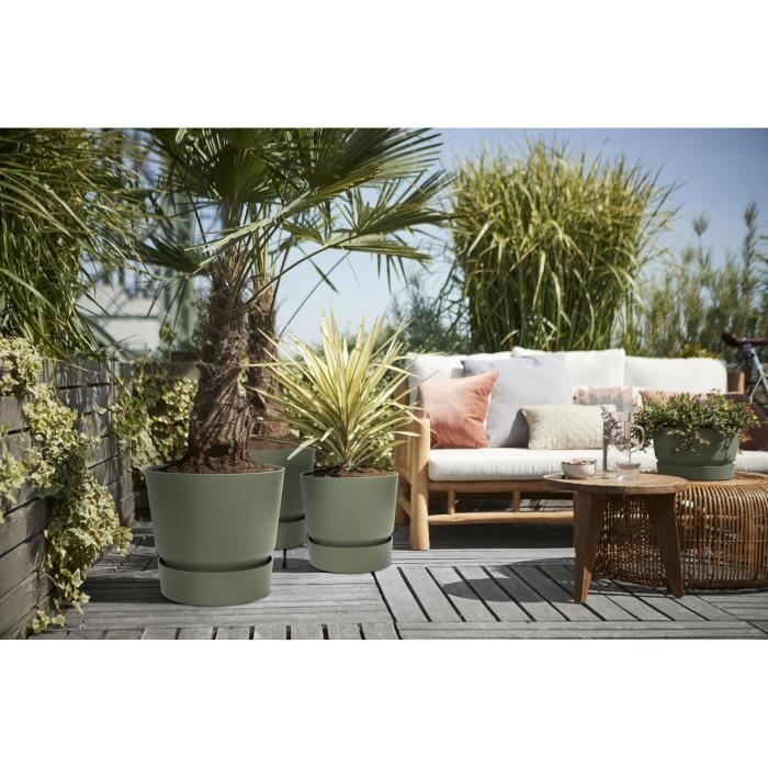 ELHO Pot de fleurs rond Greenville 25 - Extérieur - Ø 24,48 x H 23,31 ...