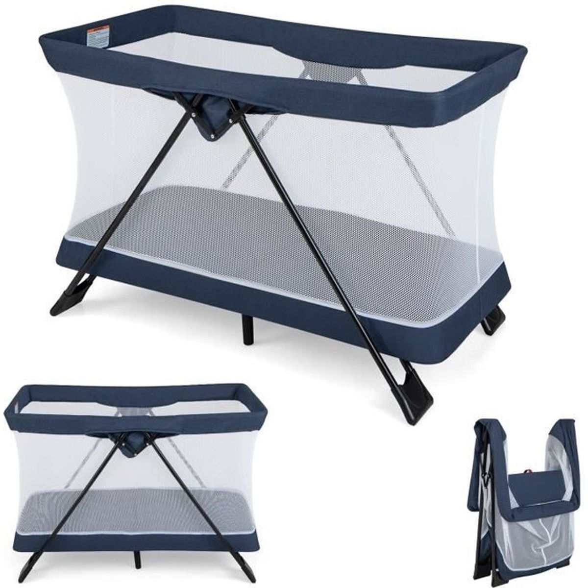 DREAMADE Lit Parapluie Bébé Pliable, Berceau de Voyage Portable avec ...