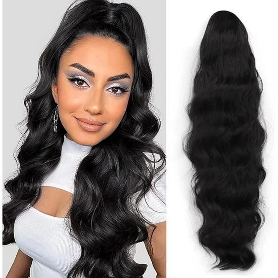 Postiches - Xzeemo 60cm Postiche Queue Cheval Ondulé Naturel Cordon ...