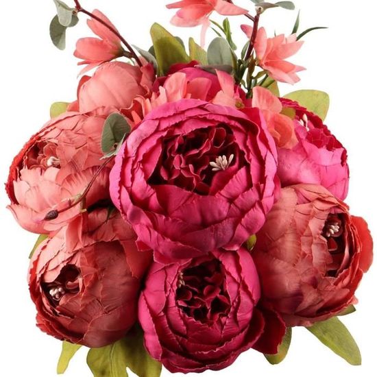Fausses Fleurs Ancien Pivoine Artificielle Fleurs En Soie Bouquet ...