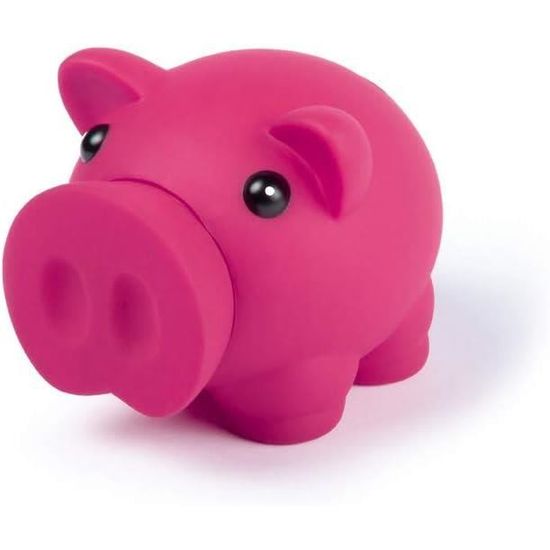 Tirelire en forme de cochon avec finition caoutchoutée vive, tirelire originale avec bouchon ...