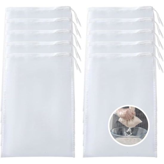 10 Pièces Sac a Lait Vegetal Nylon, Sac Filtrant Alimentaire, Filtre ...