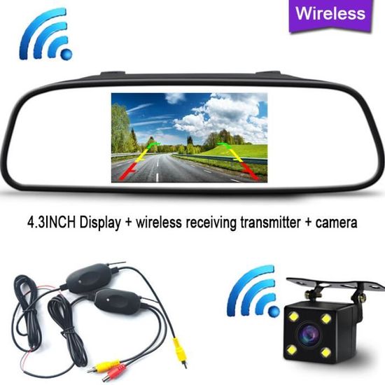 Caméra de recul,Caméra de recul sans fil, pour câblage de voiture, Kit ...