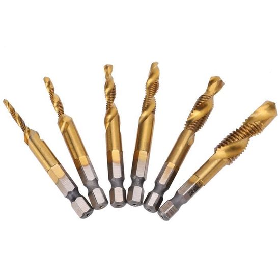 Jeu de Tarauds HSS VBESTLIFE - 6 Pièces - Acier Rapide - Revêtement en outillage taraud ...