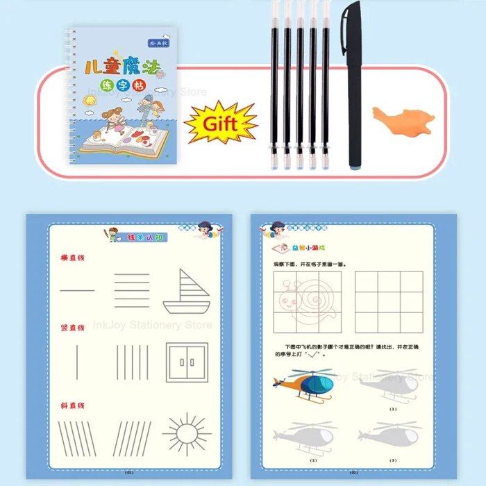 Cahier de calligraphie Montessori réutilisable pour enfants,livre d ...