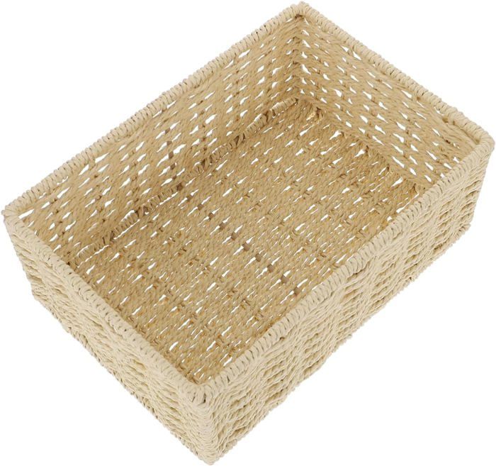 Boîte De Rangement Organisation De Bureau Tissé Panier Rotin ...