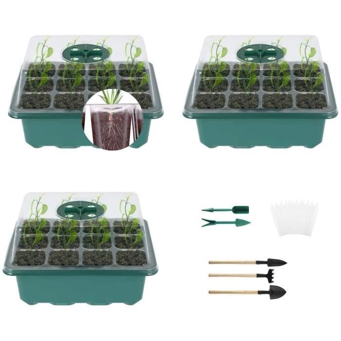 Mini Serre pour Plantes,3 Pièces Bac À Semis avec 3 Outils De Jardin ...