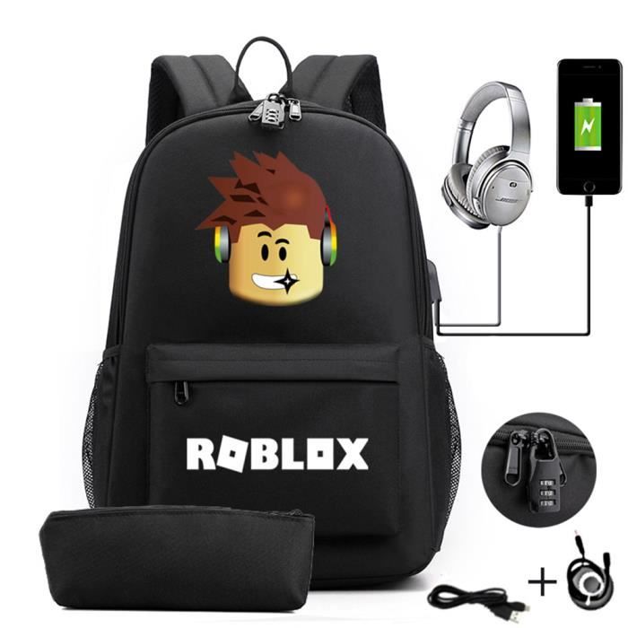 Lot de 2 Sac a dos ecole Cartable college Roblox USB Sac dos Cartable ...