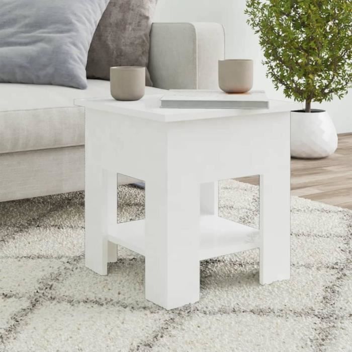 Meuble Avec Table Basse Blanc Brillant 40 X 40 X 42 Cm[u9790 ...