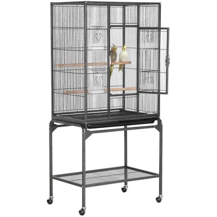 Grande Cage-Volière Oiseaux intérieur 65,5 x 42,5 x 136,5cm avec ...