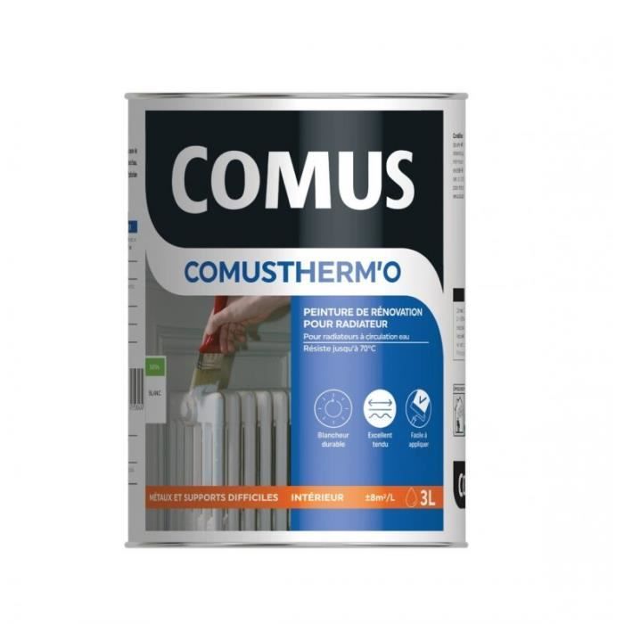 Comus - Peinture pour radiateurs COMUS THERM'O 3L Satin Blanc - 28243 ...