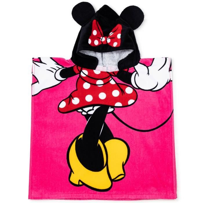 Disney Minnie Mouse Poncho à capuche - soft et absorbant - 56x56 cm ...