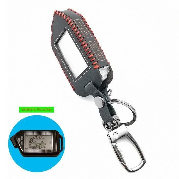 FINE-Red line -Étui à clés en cuir à 2 sens pour sher khan Mobicar A Mobicar B nouveau style ...