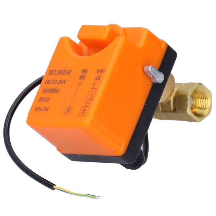 Vanne 2 voies motorisée DC12 - 24V électrique motorisée Vanne à bille DN15 minifinker xy11624 ...