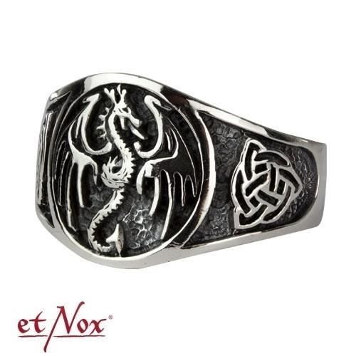 EtNox Bague "Dragon" acier inoxydable Taille 56 argenté style gotique ...