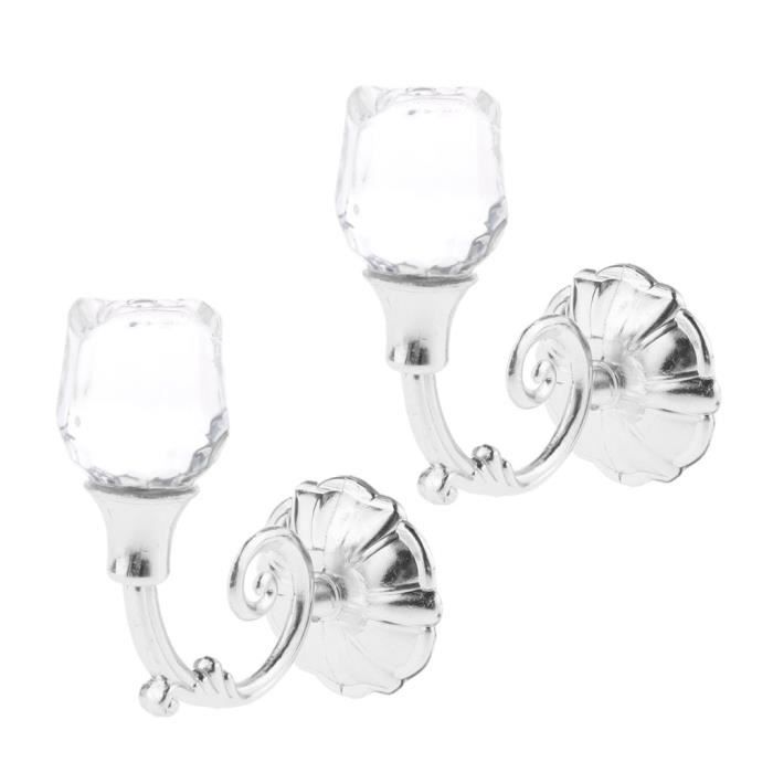 1 Paire Crochet Embrasse à Rideau Mural Rose Cristal Décoration ...