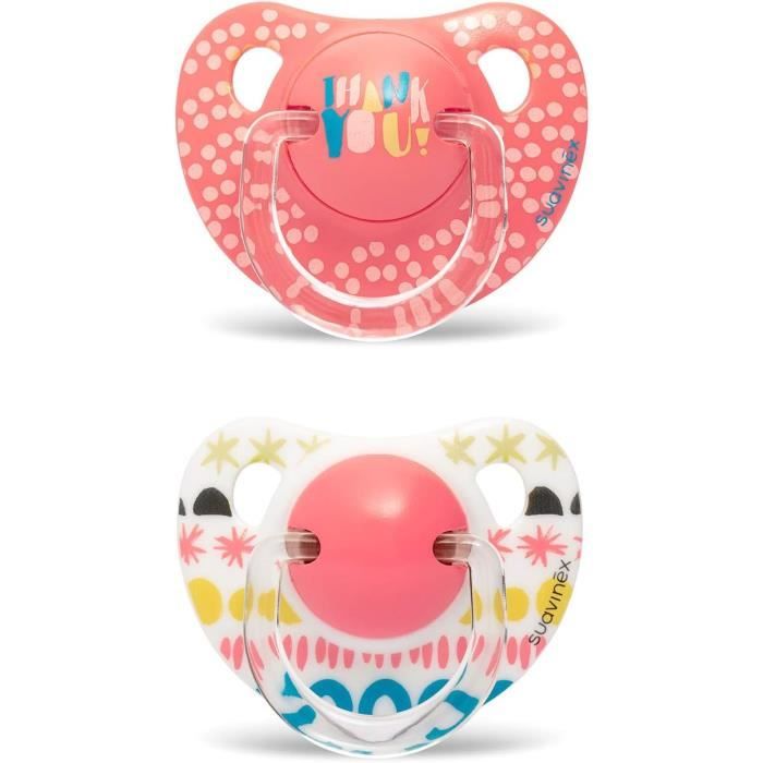 Suavinex - Pack 2 Sucettes pour Bébé 6-18 mois Avec tétine anatomique ...